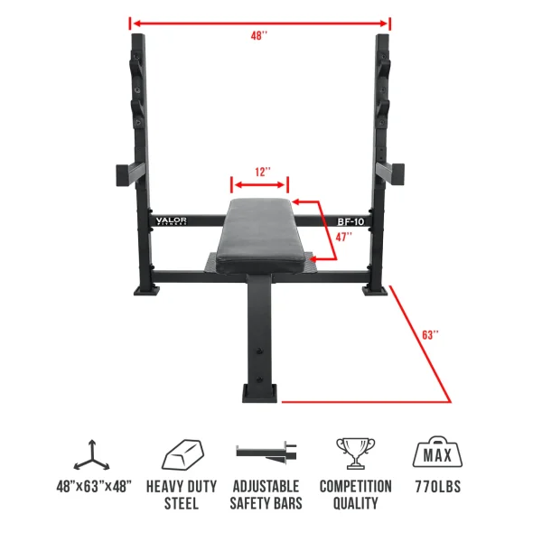 Heavy Duty Bench Press w/ Safety Catch – Spotter Stand – Xendiera